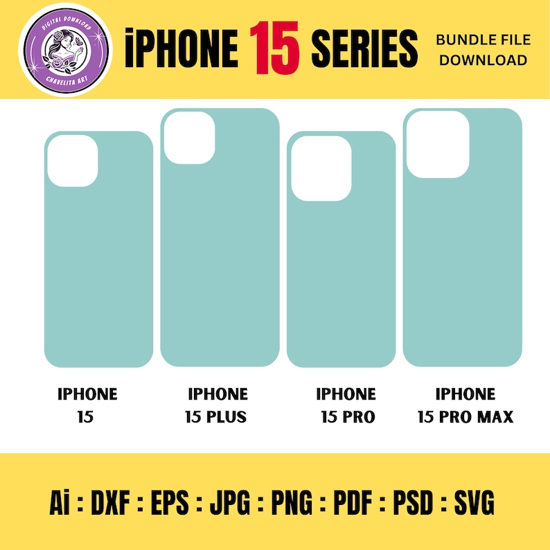 IPhone 15 Case Template Bundle: Cricut & Laser Cut Files (digital ...