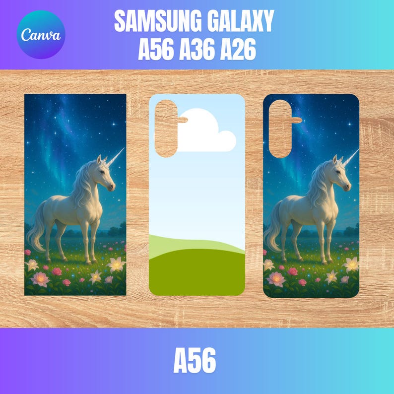Plantilla de funda para Samsung Galaxy en Canva: Maqueta para A56, A36 ...