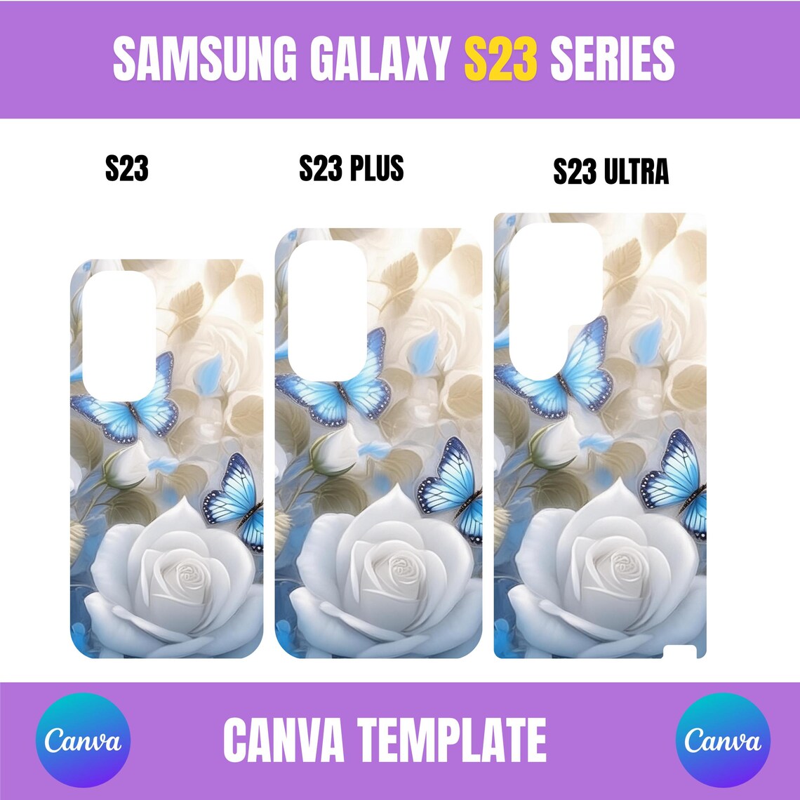 Samsung Galaxy S23 Case Canva Template: Editable Phone Design (digital ...