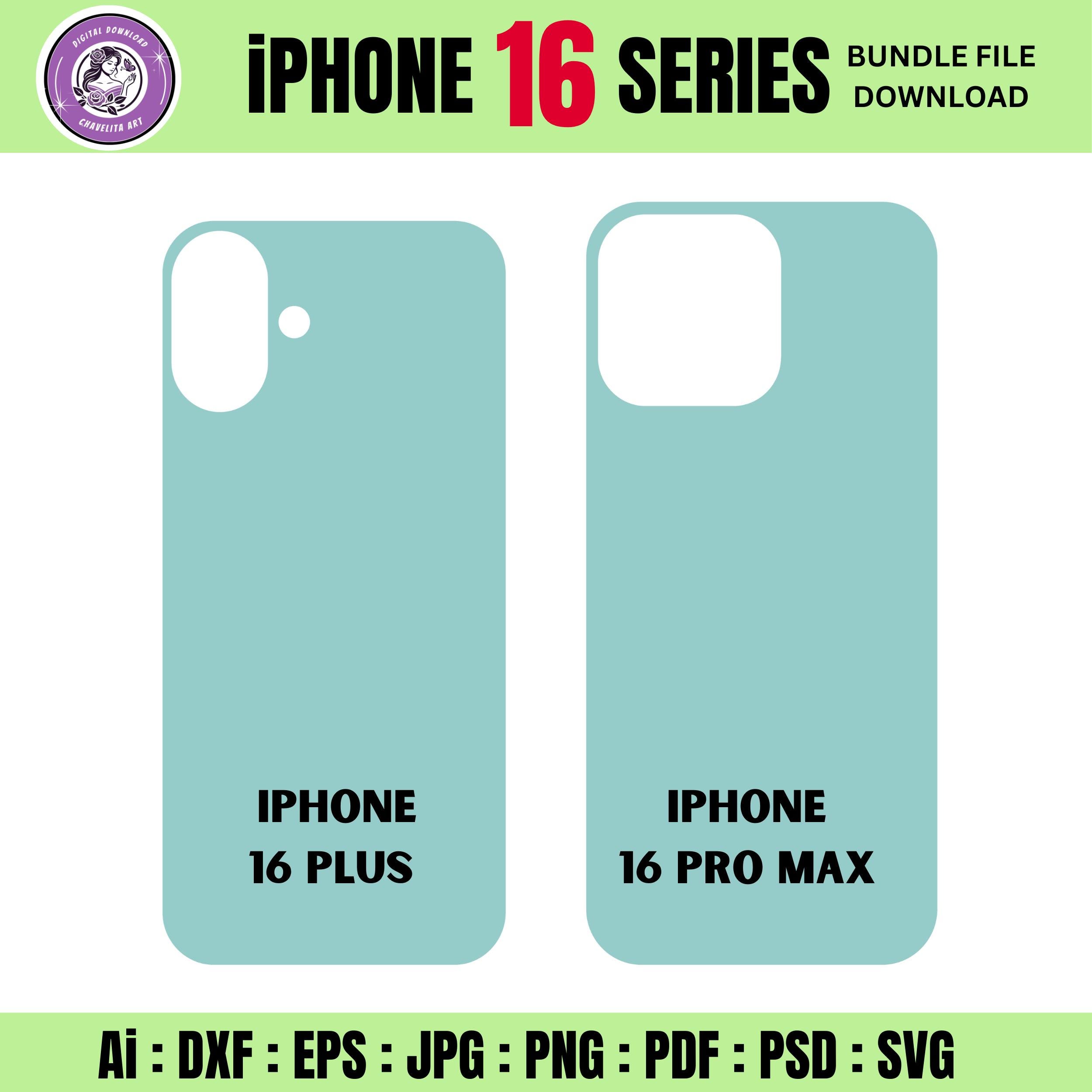 IPhone 16 Case Template Bundle: All Models, AI SVG PNG (digital ...