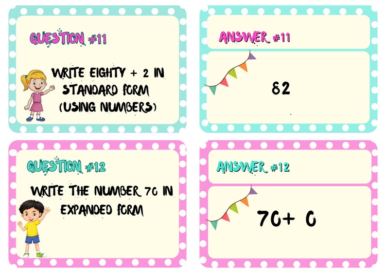 Math Scavenger Hunt Printable Task Cards First Grade and Second Grade ...