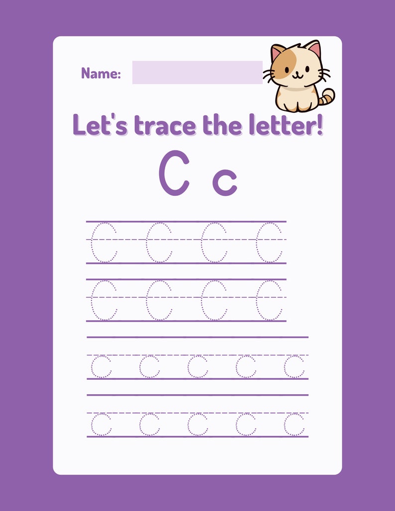 Alphabet Tracing Worksheets Printable Toddlers, Preschoolers ...