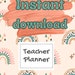 Instant Download Digital Printable Teacher Planner Dateless - Etsy