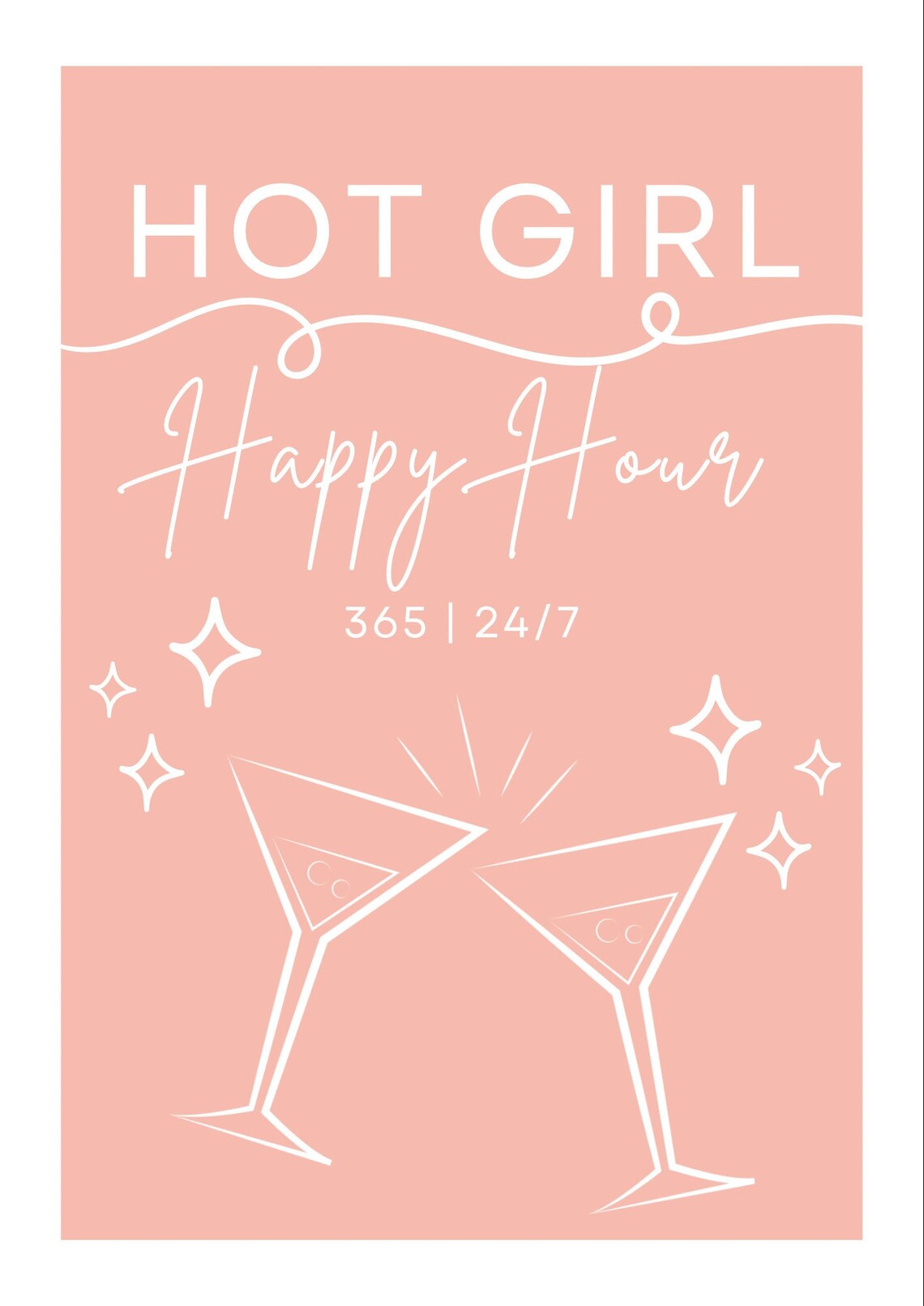Hot Girl Happy Hour Poster - Etsy