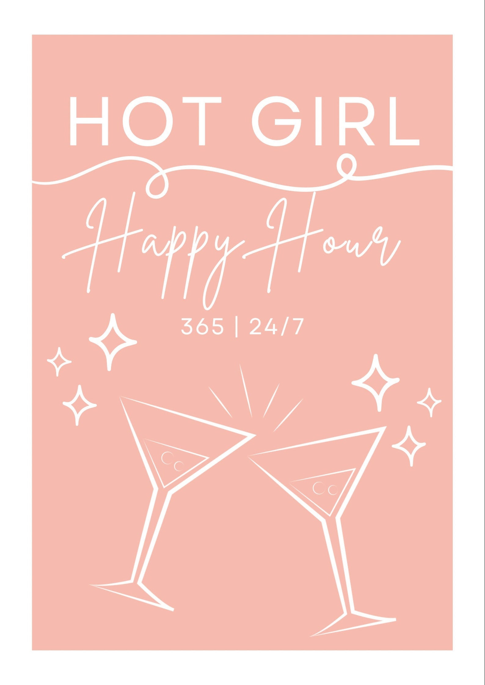 Hot Girl Happy Hour Poster - Etsy