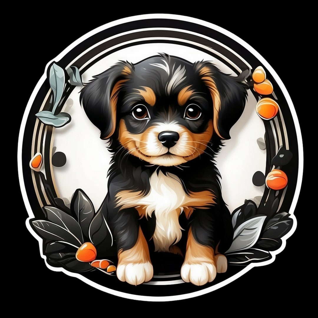 Playful Puppy Digital Stickers: 80 Cartoon-style Animal Decals for ...