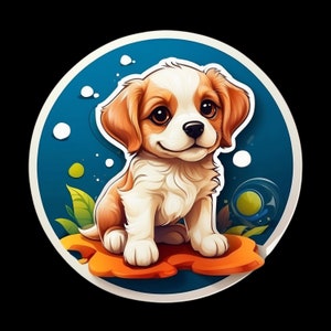 Playful Puppy Digital Stickers: 80 Cartoon-style Animal Decals for ...