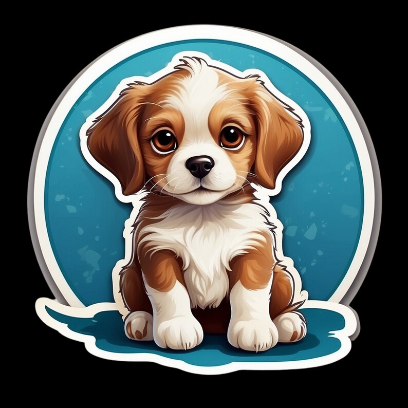 Playful Puppy Digital Stickers: 80 Cartoon-style Animal Decals for ...