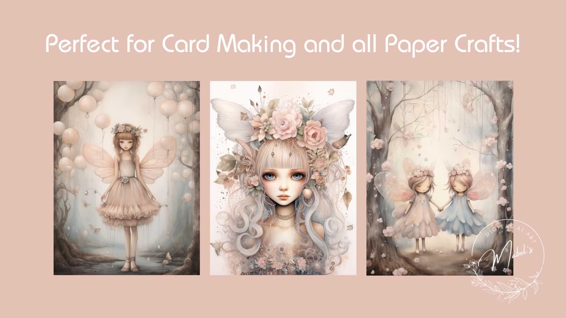 Fairies Junk Journal Scrapbook Pages Bundle Watercolor, Junk Journal ...