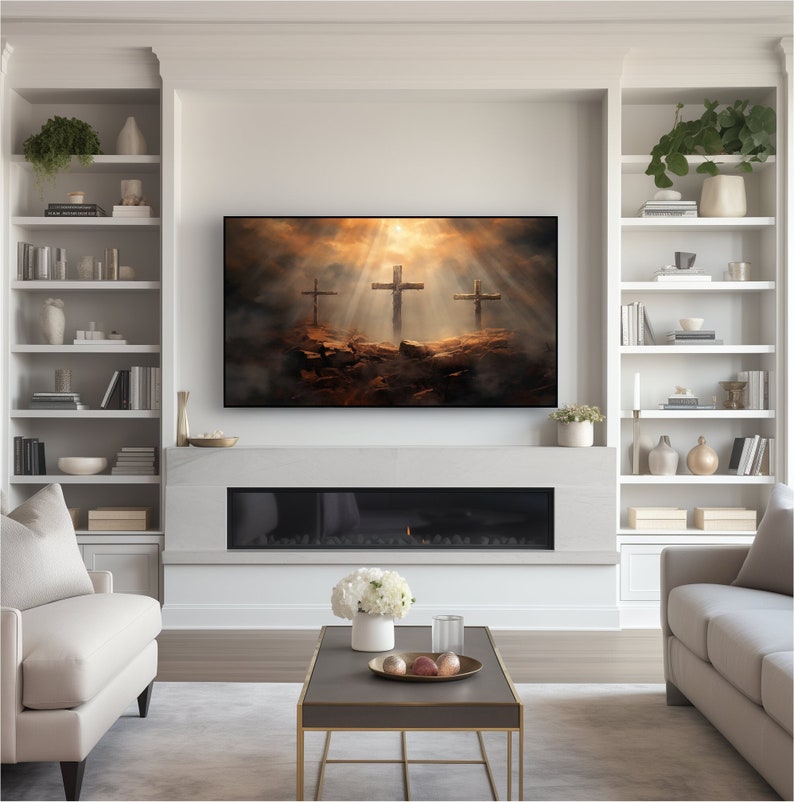 Easter Crosses He is Risen Samsung Frame TV Art, He Has Risen, Digital ...