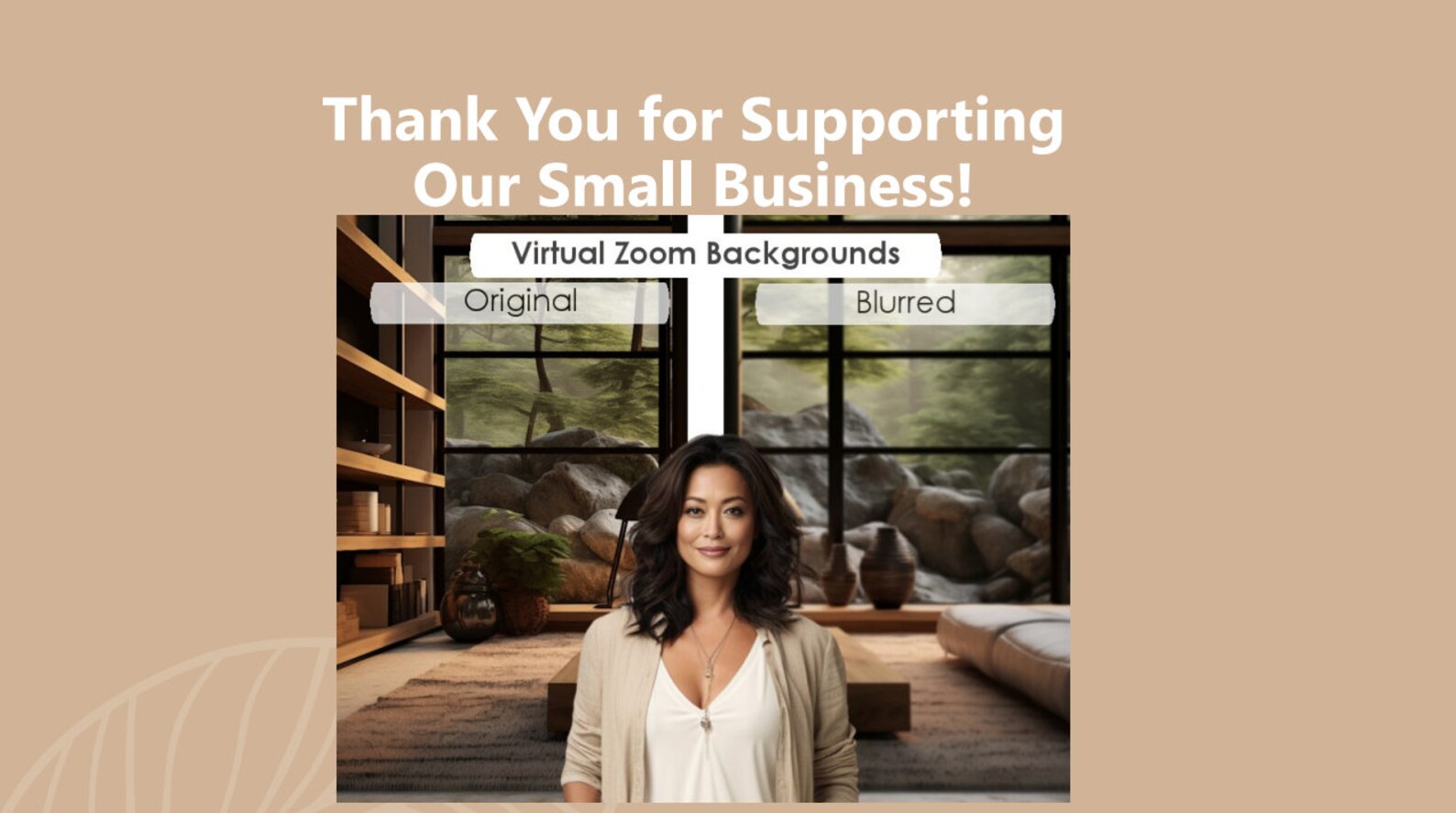 Cream Home Office Virtual Background for Zoom, Microsoft Teams ...