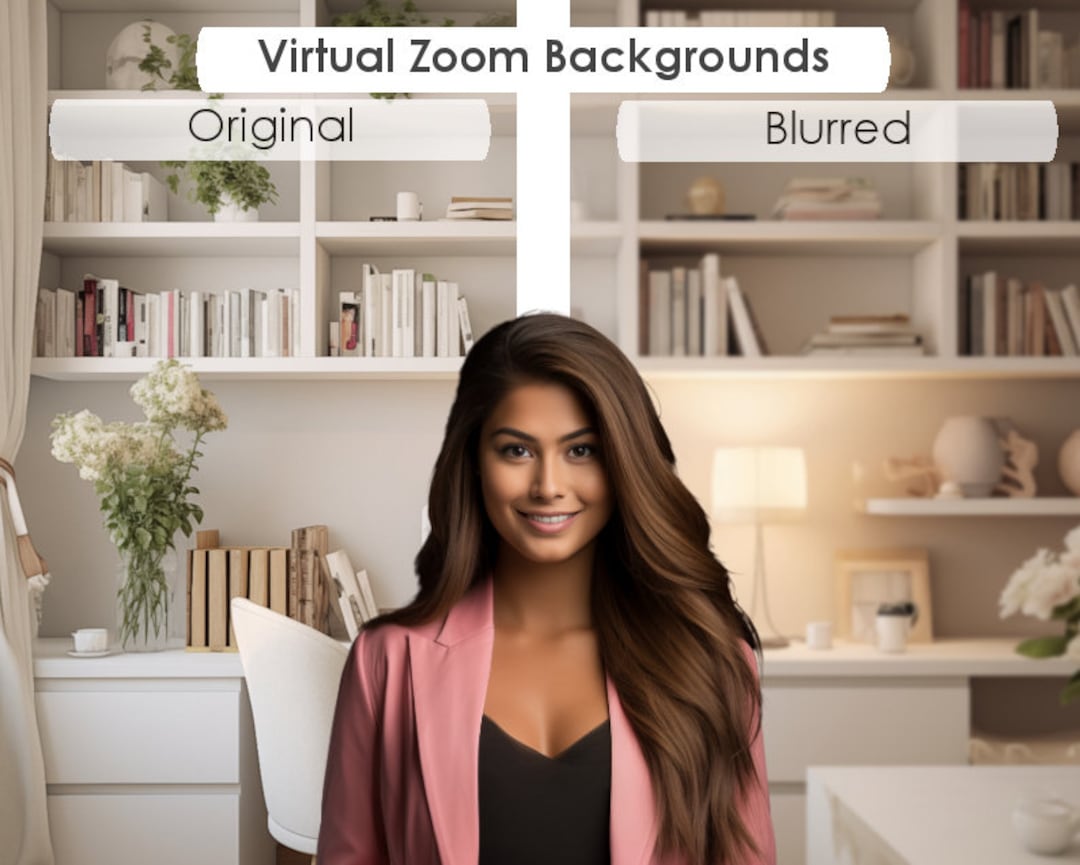 Cream Home Office Virtual Background for Zoom, Microsoft Teams ...