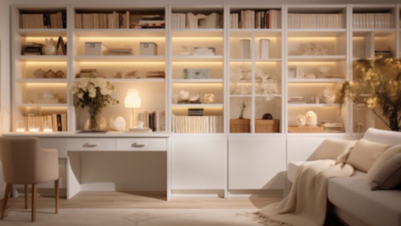 Cream Home Office Virtual Background for Zoom, Microsoft Teams ...