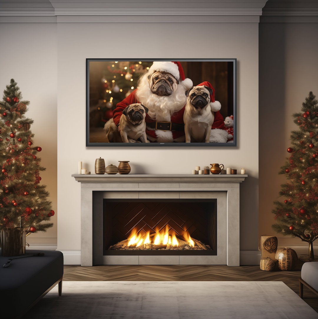 Funny Pug Dressed in a Santa Suit, Pug Christmas, Funny Pugs, Samsung ...