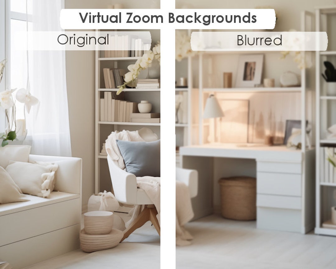 Cream Home Office Virtual Background for Zoom, Microsoft Teams ...