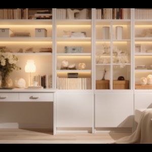 Cream Home Office Virtual Background for Zoom, Microsoft Teams ...