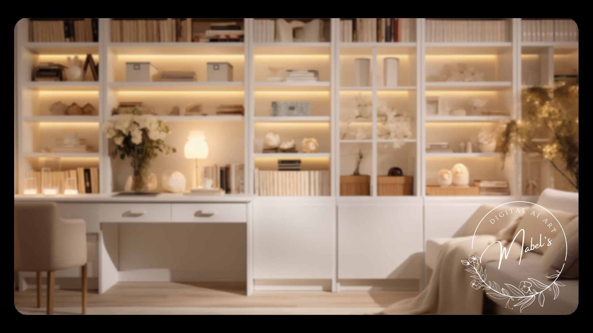 Cream Home Office Virtual Background for Zoom, Microsoft Teams ...