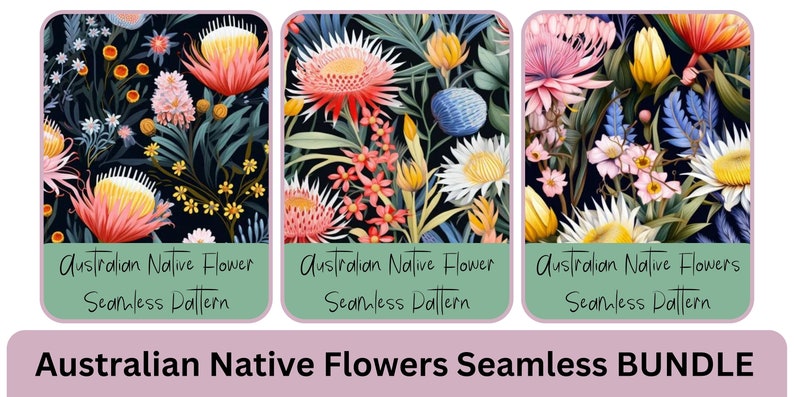 Australian Native Flowers Seamless Pattern Wallpaper Pattern Digital ...