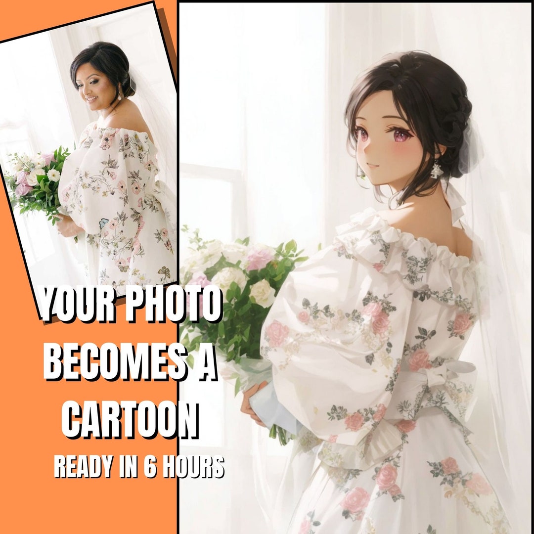 Custom Anime Cartoon Portrait From Photo Digital Download or Printed ...