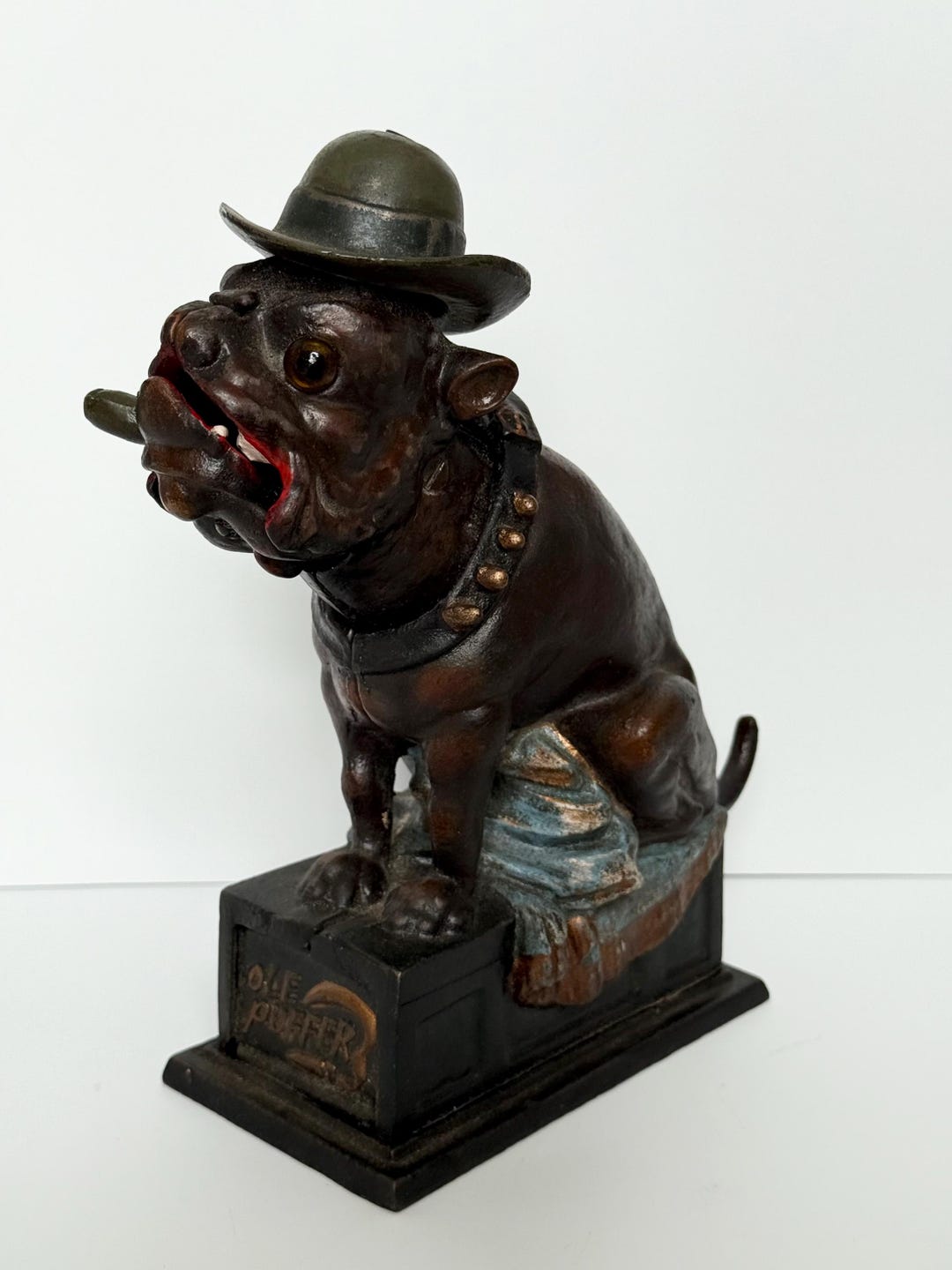 Early 1900s Late 1800s OLE PUFFER Cigar Smoking Bulldog Cast Iron ...