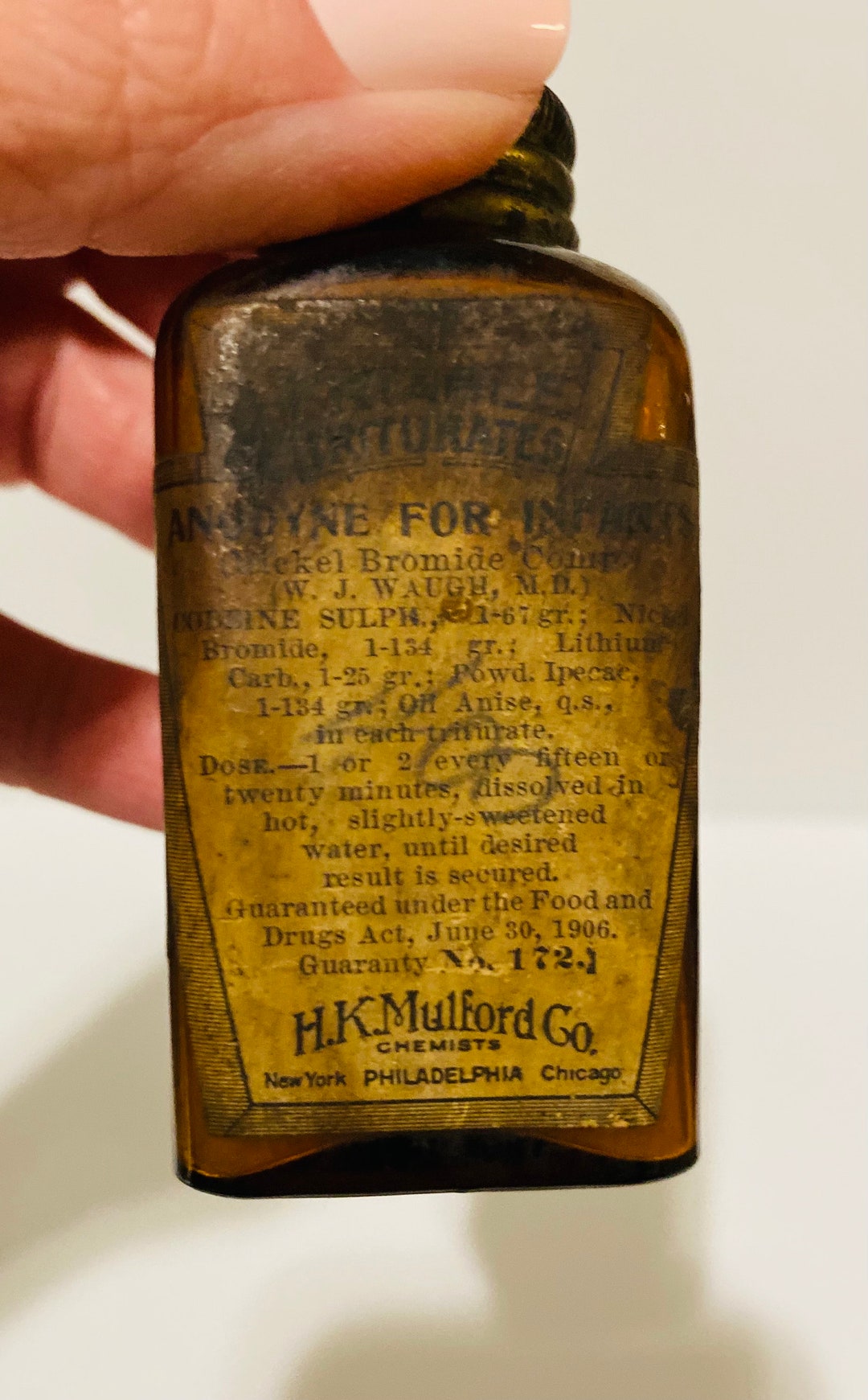 1900s H. K. Mulford Co. ANODYNE for Infants Friable Triturates 172 ...