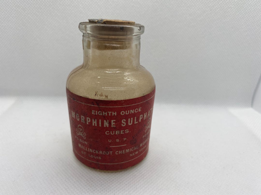 Vintage 1900 MORPHINE CUBES Narcotic Medical Apothecary Medicine Bottle ...
