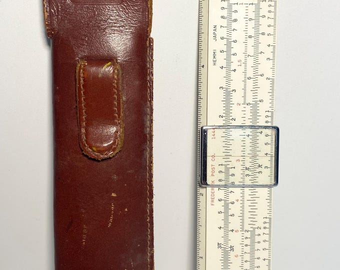 Vintage POST 1444K Hemi Pocket Slide Rule With Red Leather Cowhide Case ...