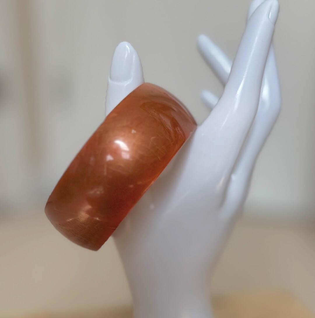 Vintage 1930s - 1940s BAKELITE Orange Swirl End of Day Bangle Bracelet ...