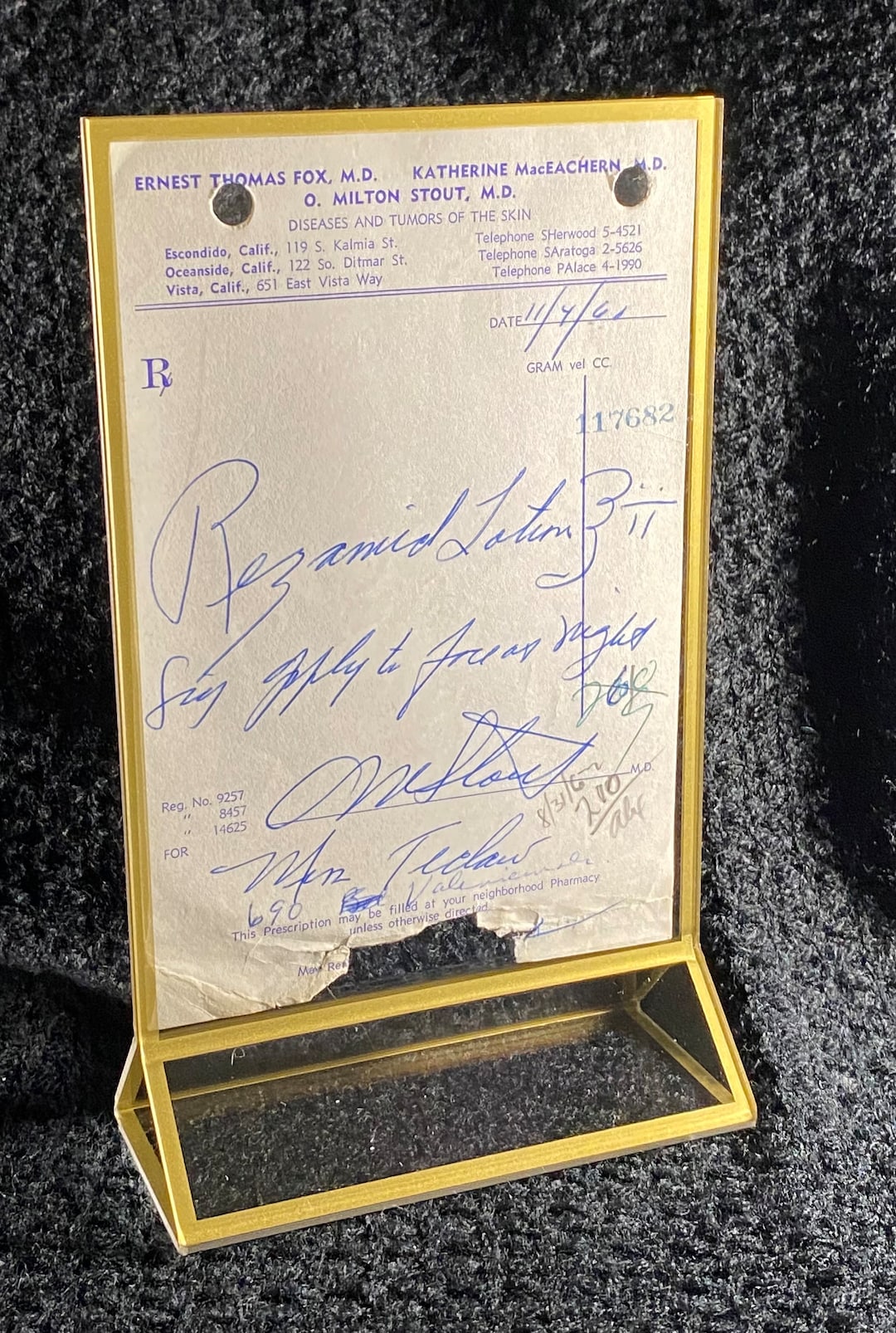 1960 REZAMID LOTION Vintage Antique Dermatology Prescription Framed Rx ...