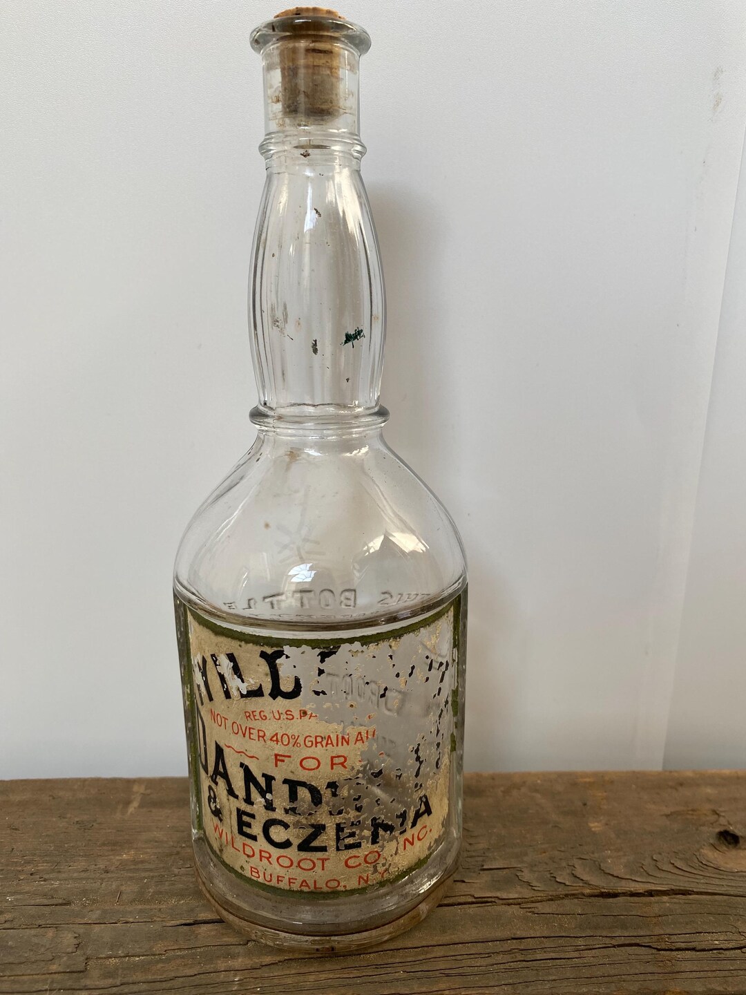 Antique 1800s WILDROOT for Dandruff & Eczema Apothecary Bottle With ...