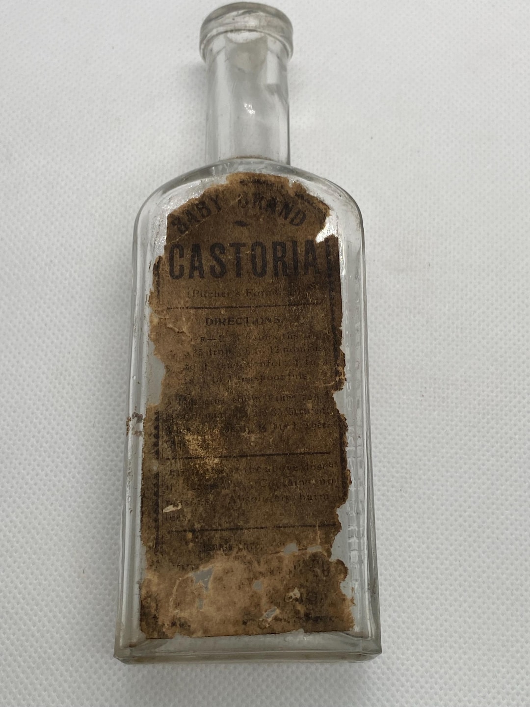 RARE 1800s Baby Brand CASTORIA Medical Apothecary Medicine Bottle With ...