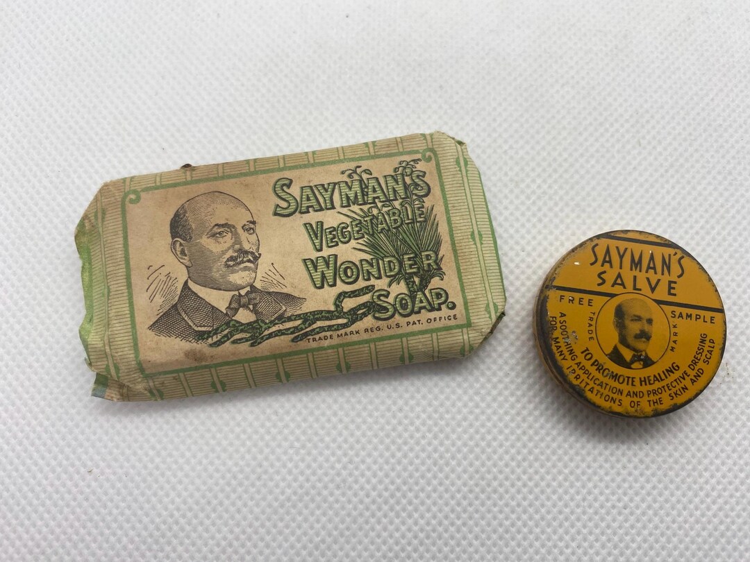 Vintage 1890 SAYMAN’S Salve & Vegetable WONDER SOAP Medical Medicine ...