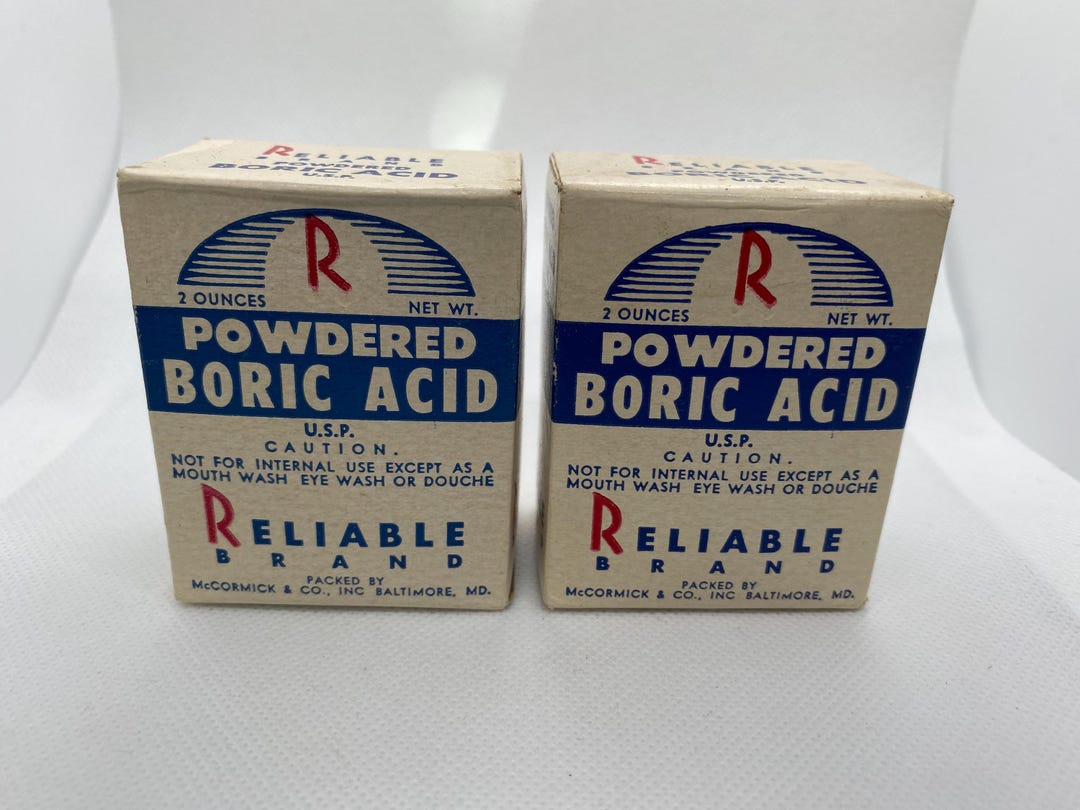LOT of 2 Vintage Boric Acid Medical Medicine Advertising Boxes Items ...