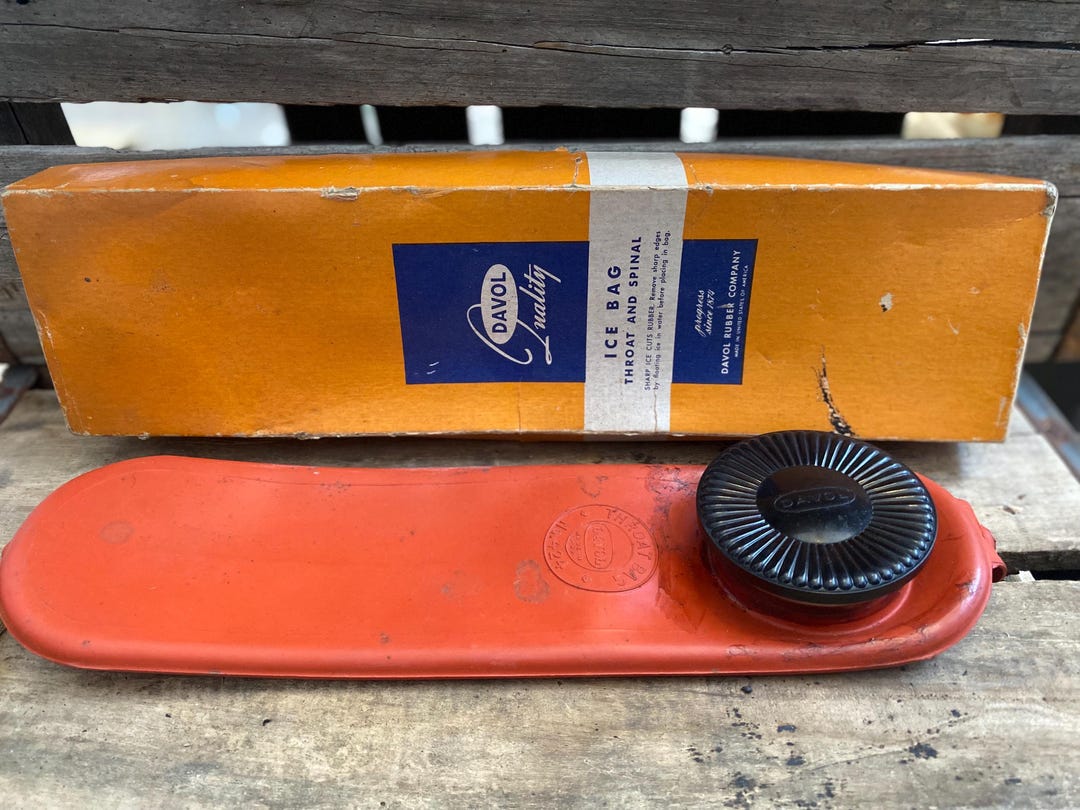 Vintage 1940s DAVOL Rubber THROAT BAG Ice Pack With Box - Etsy