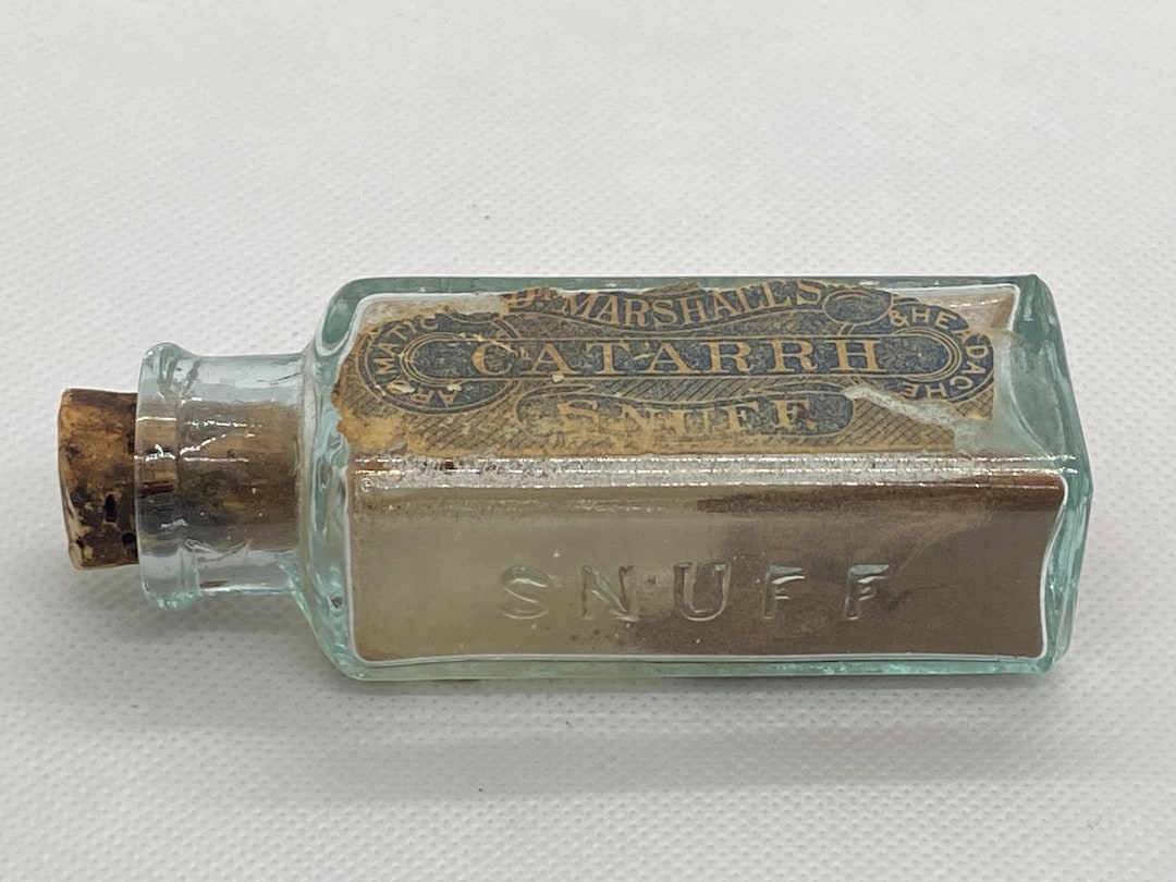 1800s Antique Dr. Marshall’s CATARRH SNUFF QUACK Medicine Bottle Label ...