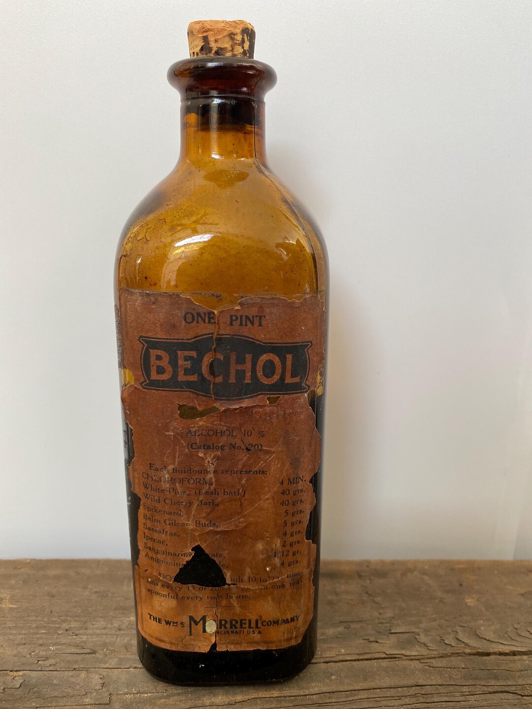 1800s BECHOL Chloroform Medical Apothecary Medicine Bottle With Label ...