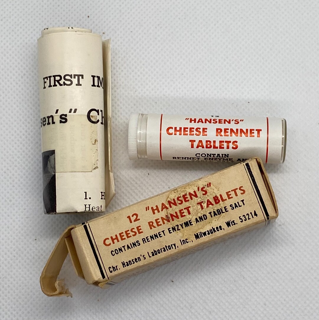 Vintage 12 HANSEN’S Cheese Rennet Tablets in Box With Contents and ...
