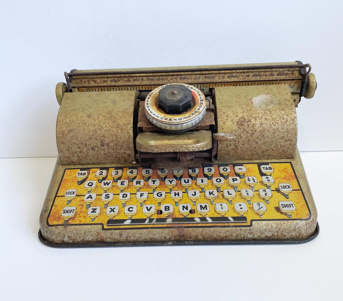 Vintage Tin Toy Typewriter BERWIN "superior" Ellcraft Industries Retro ...