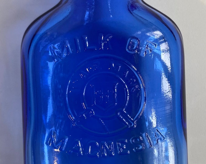 Vintage Cobalt Blue Milk of Magnesia Medicine Bottle - Etsy
