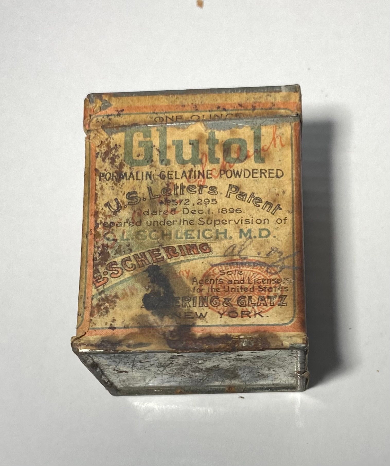 1800s GLUTOL Formalin Gelatine Powdered Antique Vintage Medical Tin - Etsy