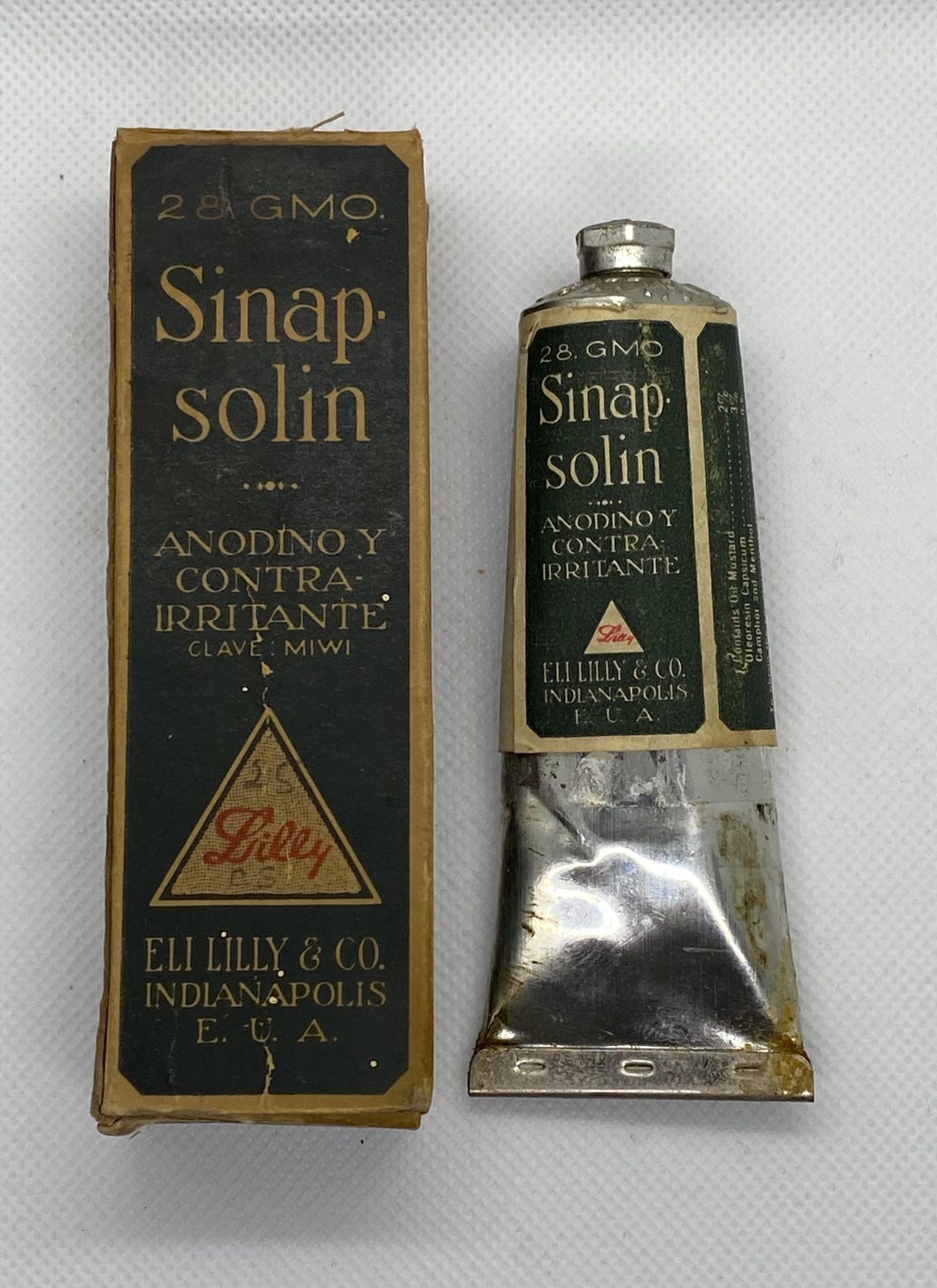 Vintage Eli Lilly SINAP SOLIN Salve Medical Medicine Apothecary in Box ...