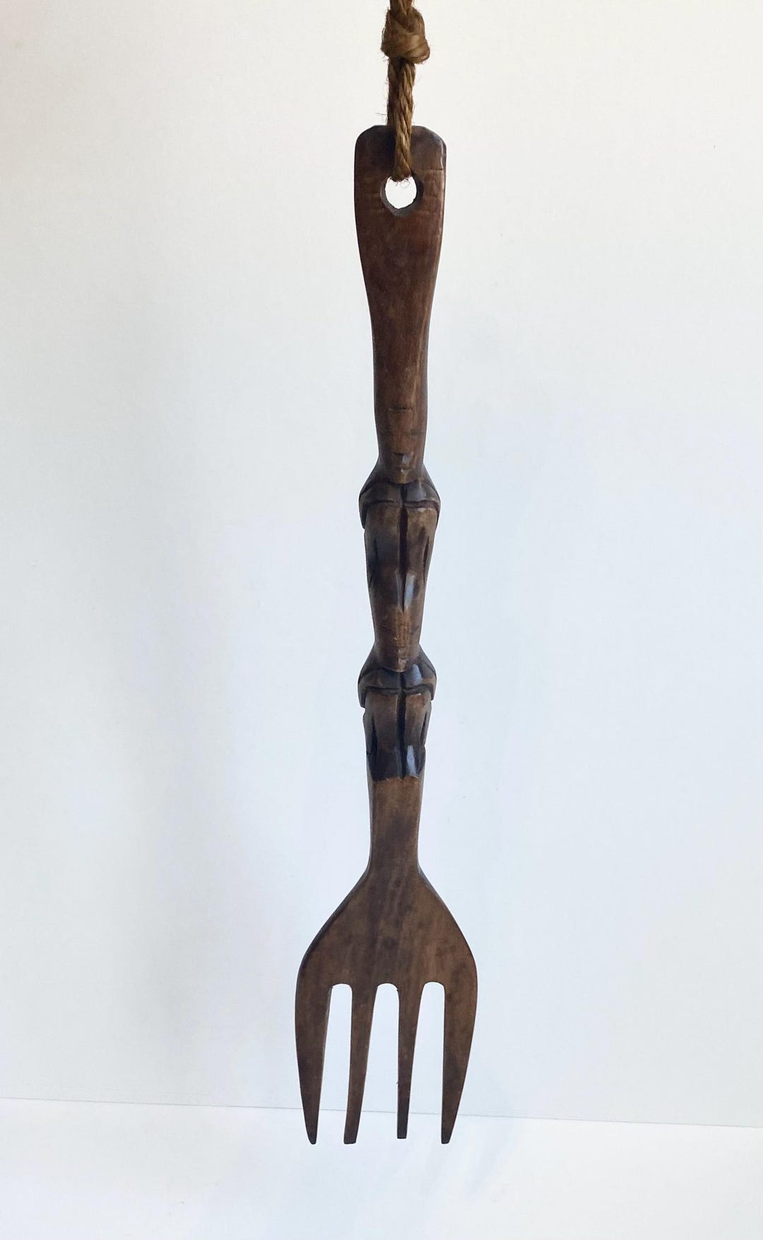 Vintage Hand-carved Wooden Tiki Totem Fork Wall Decor - Etsy