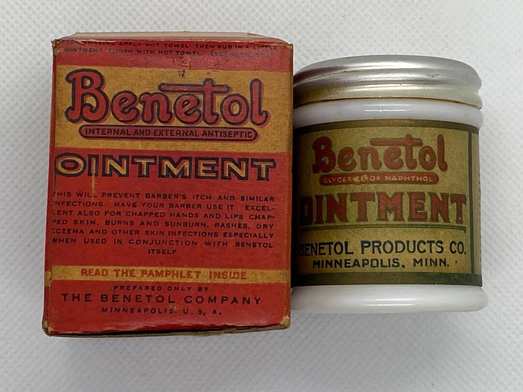 Vintage BENETOL Ointment Salve Medical Medicine Apothecary in Box With ...