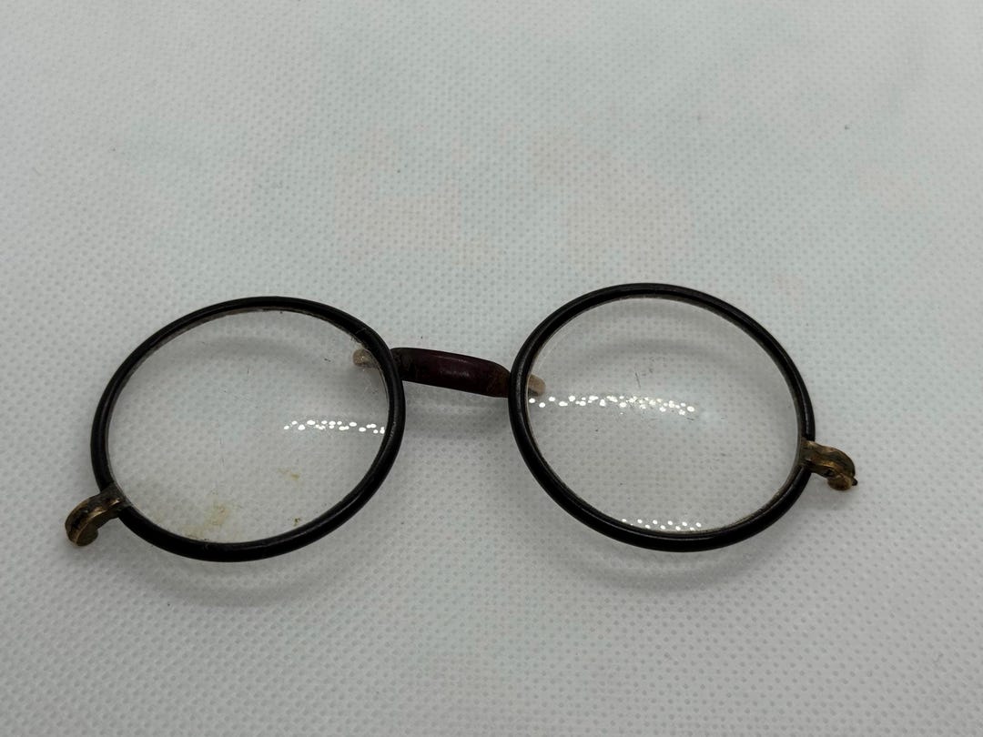 Antique Late 1800s Windsor Style Round Frame Spectacles Eyeglasses VERY ...