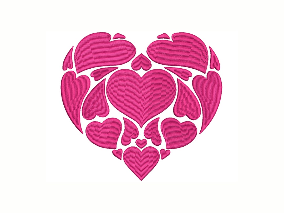 Love Heart Embroidery Digital File - Machine Embroidery Design ...