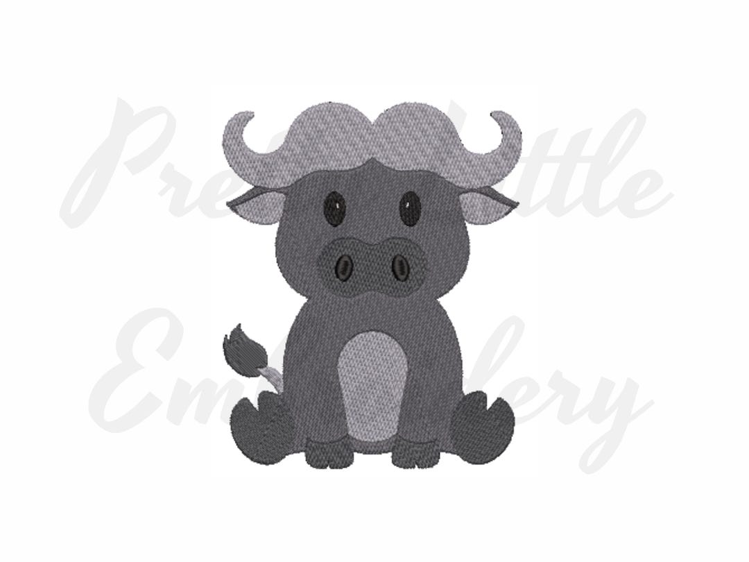 Cute Baby Buffalo Embroidery Digital File, Safari Animal Embroidery ...