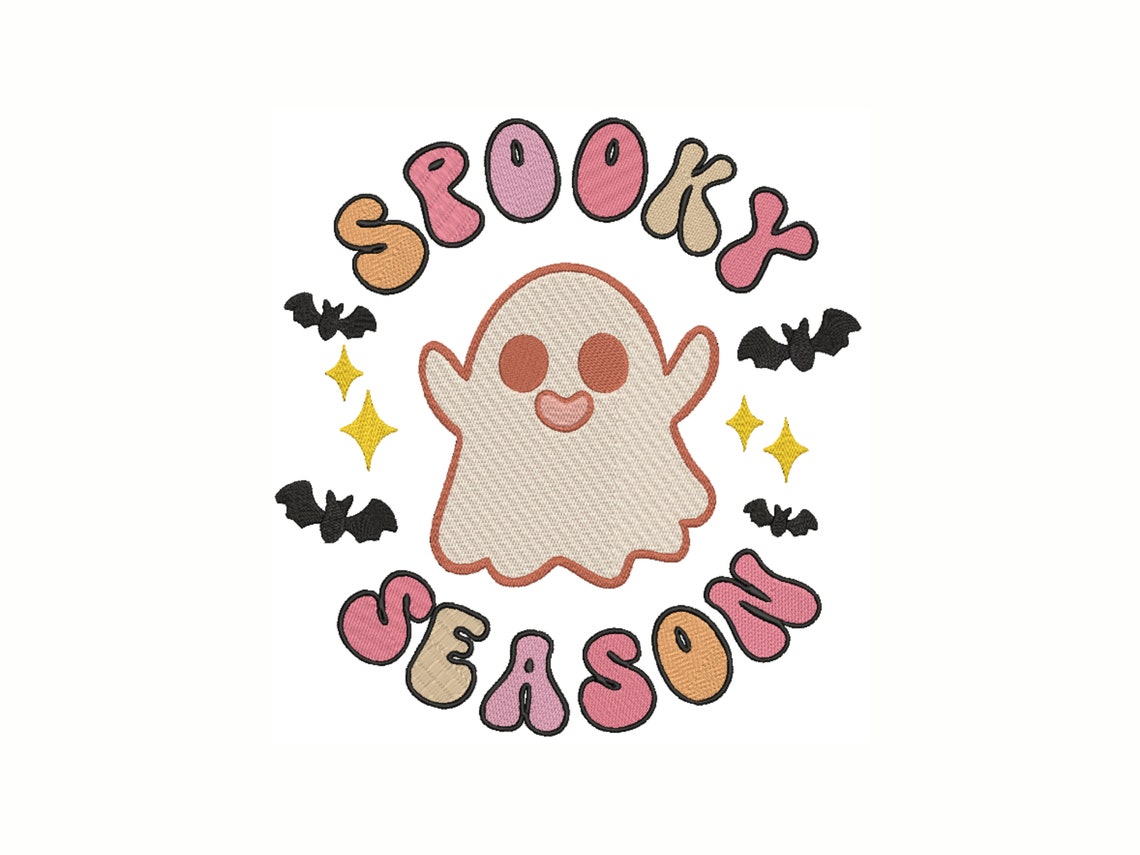 Cute Ghost Embroidery Design, Halloween Embroidery Design, Machine ...