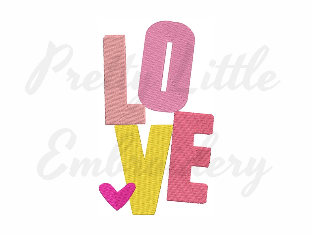 Love Heart Machine Embroidery Design, 6 Sizes (digital File) - Etsy