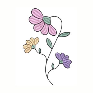 Floral Embroidery, Machine Embroidery Design, 6 Sizes, Instant Download ...