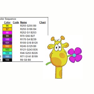 Giraffe Embroidery Digital File, Machine Embroidery, Instant Download 6 ...